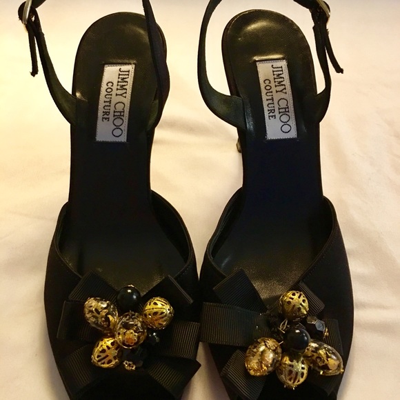 Jimmy Choo Couture | Shoes | Jimmy Choo Couture Black Gold Handmade By ...